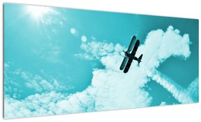 Letící letadlo - obraz (100x40cm)