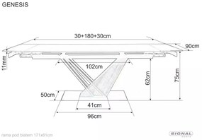 Rozkládací jídelní stůl Genesis 180/240 cm bílý/dub přírodní
