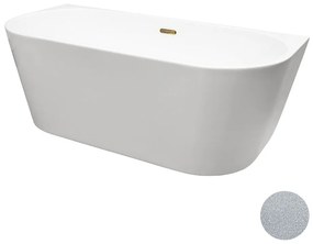 Besco Akrylátová volně stojící vana Vica NEW Glam S CC/SP 150x80 (160x80, 170x80), s přepadem Rozměry (cm): 150x80, Typ a barva výpustě: Alcaplast Click-Clack se šterbinovým přepadem, černá mat