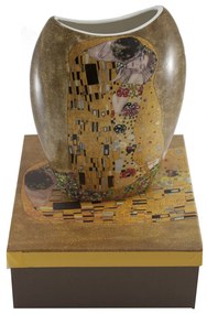 HOME ELEMENTS Porcelánová váza 20 cm, Klimt, Polibek zlatý
