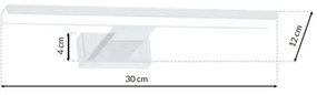 Nástěnné LED svítidlo Shine2, 1x LED 7w, 4000k, (30 cm), w