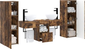 Sada koupelnového nábytku 5 ks Kouřový dub 33 x 34,5 x 100 cm 3405968