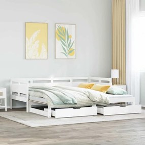 Válenda s přistýlkou a zásuvkami bez matrace bílá 90x200 cm 3302232