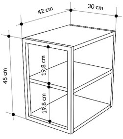 Odkládací stolek Houseland Echo dub safírový/černý