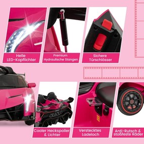 Costway Dětské elektrické auto Lamborghini s dálkovým ovládáním a LED světlomety