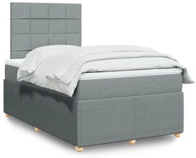 Box spring postel s matrací světle šedá 120x190 cm textil