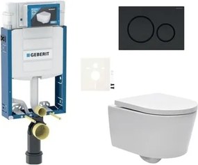 Závěsný WC set Geberit k zazdění + WC SAT Brevis SIKOGEZBRES20BL