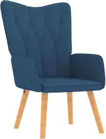 Relaxační křeslo se stoličkou modré textil 327538