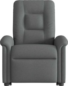 Zvedací polohovací křeslo tmavě šedé textil 3303255