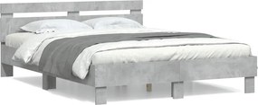 Rám postele s čelem betonově šedý 140 x 190 cm kompozitní dřevo 3207437
