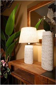 Béžová stolní lampa s textilním stínidlem (výška 60,5 cm) Nairobi – Mauro Ferretti