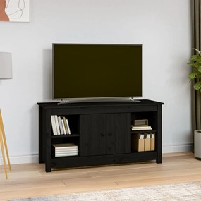 vidaXL TV skříňka 103 x 36,5 x 52 cm masivní borové dřevo [814575] Barva: Černá