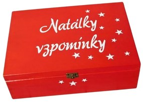 Personalizovaný dřevěný box na vzpomínky červený