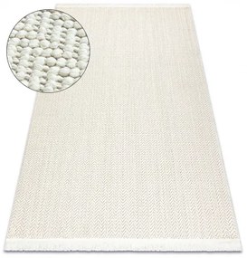koberec NANO FJ86B Rybí kost, smyčkový, plošně tkaný bílá velikost 120x170 cm | krásné koberce cz