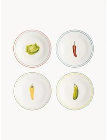 Sada snídaňových talířů z kostního porcelánu Fine Bone China Vegetable, 4 díly