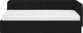 Rohový rám postele Černý 100 x 200 cm textil 3394055