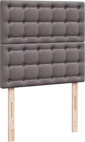 Box spring postel s matrací šedá 80 x 200 cm umělá kůže 3292998