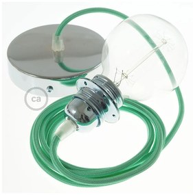 creative cables Závěsné svítidlo pro stínidla s opal hedvábným textilním kabelem RH69 Velikost: 200 cm, Barva: Chrom, Montáž: Sestavený