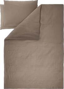 Livarno® Mušelínové ložní povlečení, 240 x 220 cm, 70 x 90 cm (hnědá)