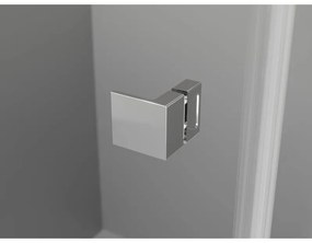 Mexen Lunar, L půlkruhový výklopný sprchový kout 70 x 70 cm, 8mm čiré sklo, chromový profil, 833L-070L-070P-01-00