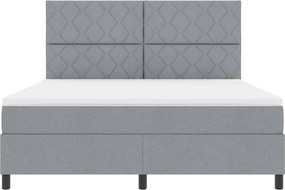 Postel s boxspringem s čelo Světle šedá 180 x 200 cm textil 3339483