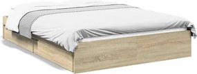 Rám postele se zásuvkami dub sonoma 135x190 cm kompozitní dřevo 3280694