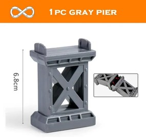 Rozšíření dřevěné trati (různé příslušenství) k elektrickému vláčku (21-30) Barva: 1pc gray pier