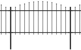 Zahradní plot s hroty ocel (1,25–1,5) x 15,3 m černý,  277738