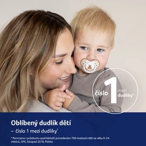 LOVI Dudlík svítící silikonový dynamický TEDDY LOVE 18m+ 2ks