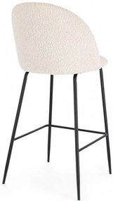BIZZOTTO Barová židle CARRY bílá bouclé černý kov 0734370
