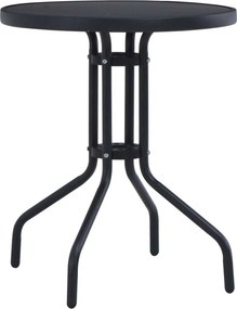 vidaXL Zahradní stolek 80 cm ocel a sklo [312215] Barva: Černá
