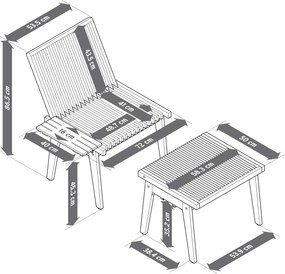 Tchibo - Lavička s flexibilním opěradlem - barva: hnědá