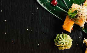 Dvoudílný obraz sushi + háčky, hřebíčky, čistící hadřík ZDARMA Velikost (šířka x výška): 174x100 cm