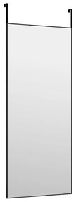 Zrcadlo na dveře černé 40 x 100 cm sklo a hliník - Default Title