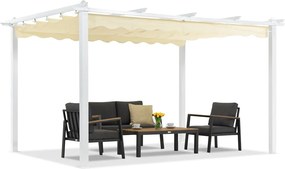 Barbados pergola na terasu 3x4 m Garden Point bílá a béžová