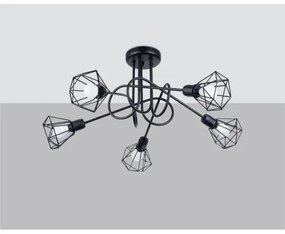 Sollux SL.1110 - Lustr na tyči ARTEMIS 5xE14/40W/230V černá