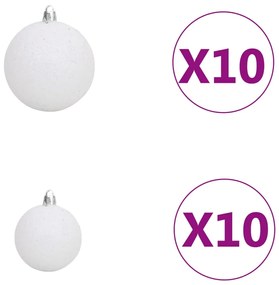 vidaXL Umělý vánoční stromek s LED a sadou koulí zelený 240 cm