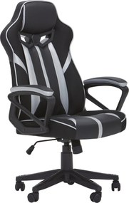 XXXLutz HERNÍ ŽIDLE, vzhled kůže, síťovina, černá, barvy stříbra MID.YOU - Online Only kancelářské židle - 001884003201