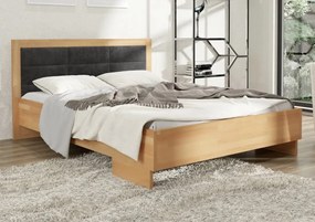 Buková postel s čalouněným čelem - Kalmar - zvýšená,   ,  180x200 cm
