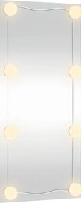 Nástěnné zrcadlo s LED osvětlením 30 x 80 cm sklo obdélníkové 3189150