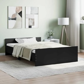 vidaXL Rám postele s hlavovým a nožním čelem 120 x 200 cm [3203745] Barva: Černá