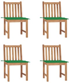 Zahradní židle 4 ks s poduškami masivní teak 3073093