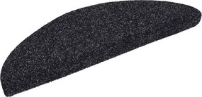 Schodové rohože samolepicí 5 ks 56 x 17 x 3 cm černé, půlkulaté 149678