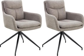 Sada 2 jídelních židlí Somers látka – taupe