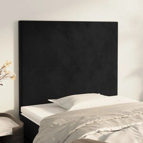 Čelo postele černé 80x5x118/128 cm sametové 3116084