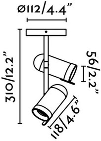 Faro 43534 - Bodové svítidlo ORLEANS 2xGU10/8W/230V stříbrná/černá