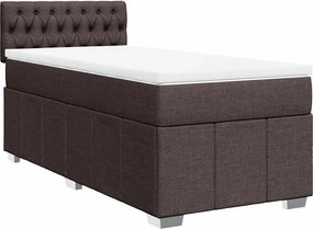 Box spring postel s matrací tmavě hnědá 90x200 cm textil 3286961