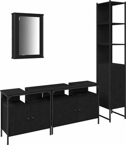 Sada koupelnového nábytku 4 ks Černý dub 33 x 33 x 185,5 cm 3334421