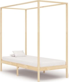 vidaXL Rám postele s nebesy masivní borové dřevo 100 x 200 cm [283251] Barva: Bílá