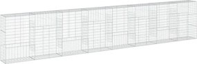 Gabionový koš s víkem 800 x 50 x 150 cm pozinkované železo 3295161